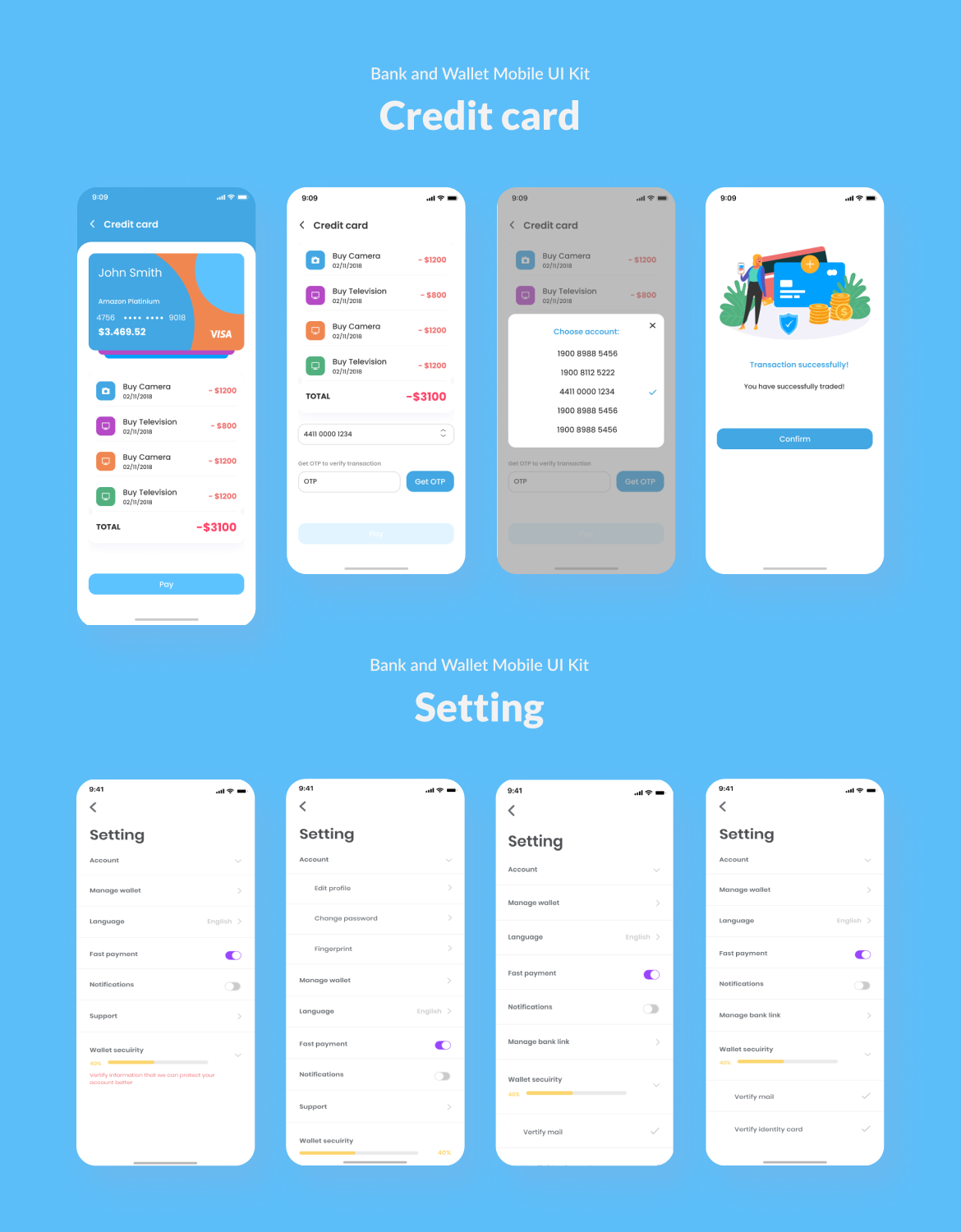 Cen - Bank and Wallet Mobile UI Kit for Finance by Capi_Creative_Design